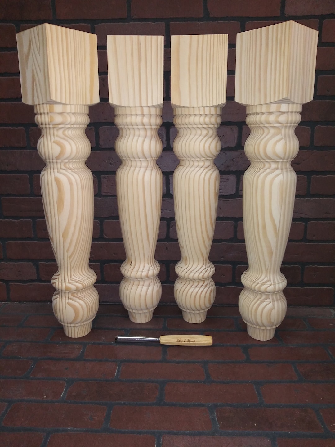 5 X 29 Dining Table Legs, Hard Pine, Farm Table Legs, Dining Table Legs ...