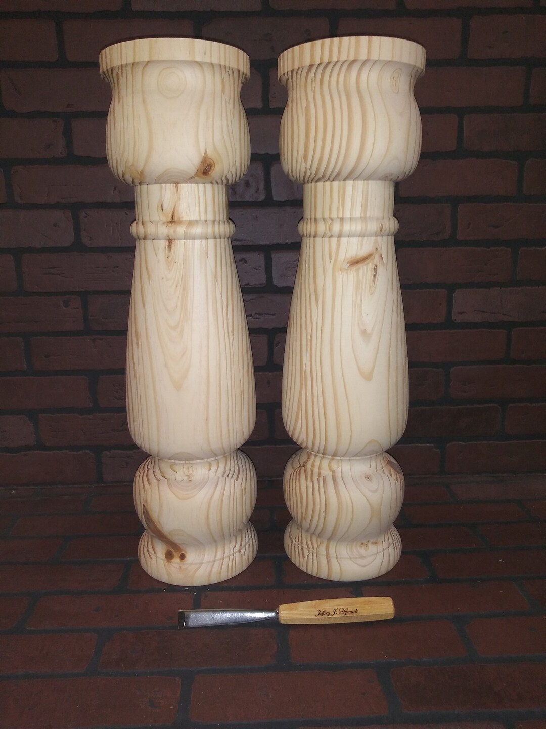 6 3/4 X 25" Console Table Legs, Hall Table Legs, Wood Legs, Turned Wood ...