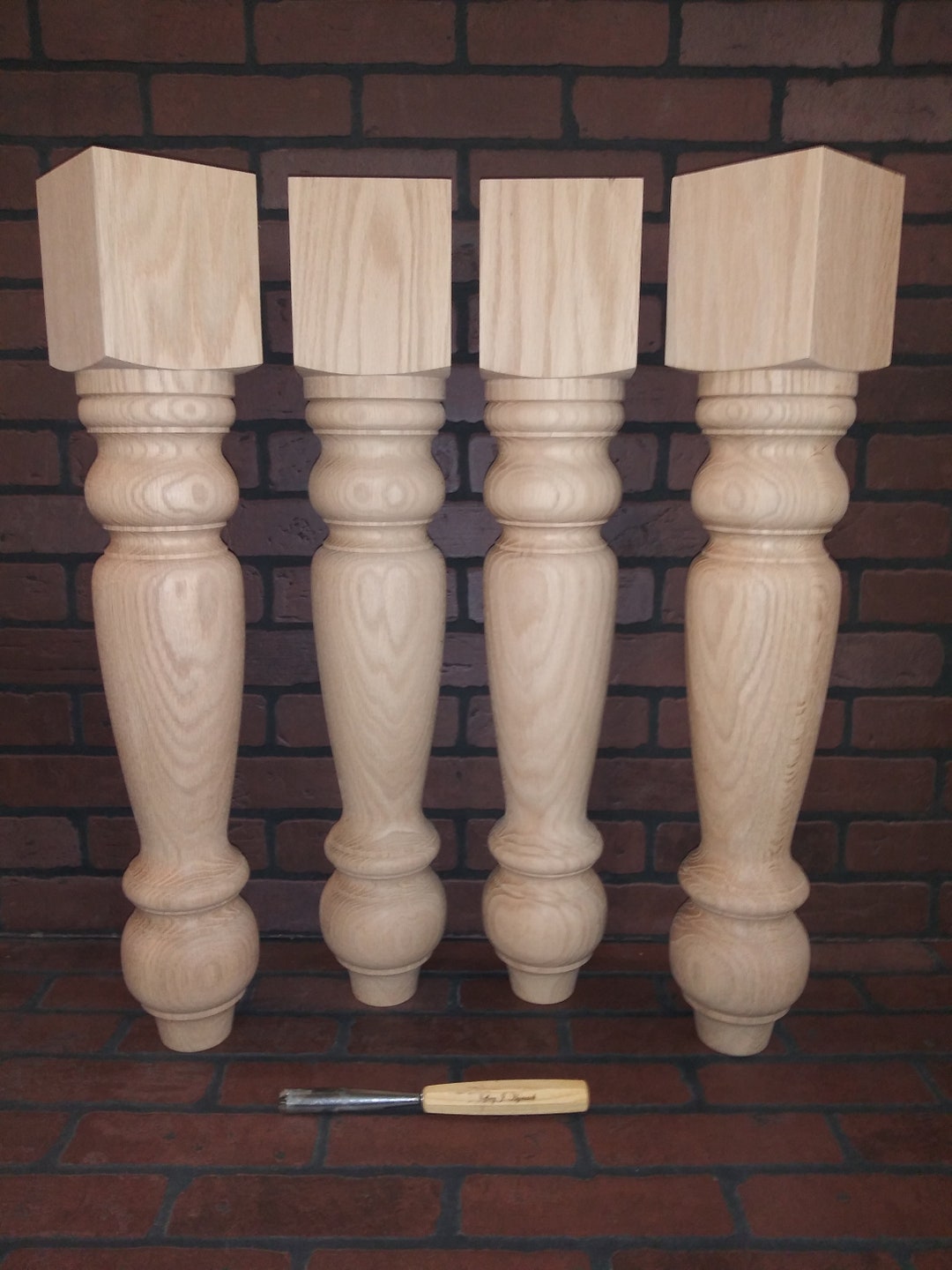 Genuine Hand Turned Red Oak Farm Table Legs 5 X 5 X 29 - Etsy