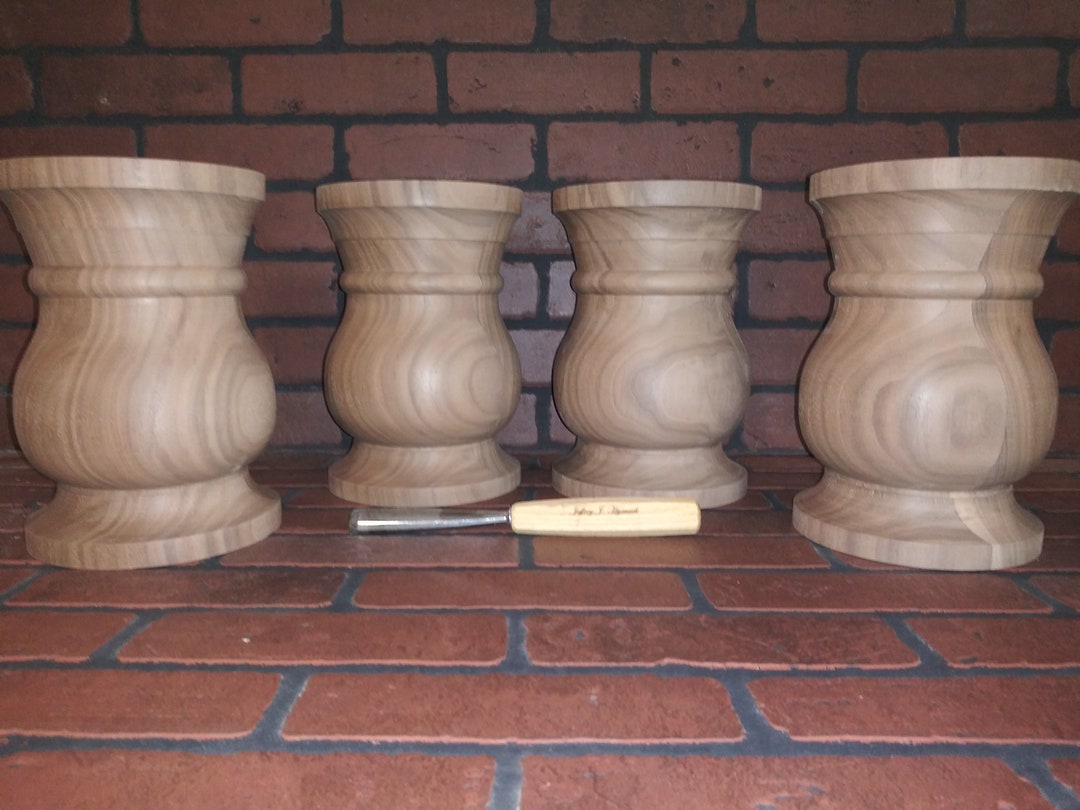 6 3/4 × 10" Genuinely Hand Turned Walnut Balustrade Coffee Table Legs ...