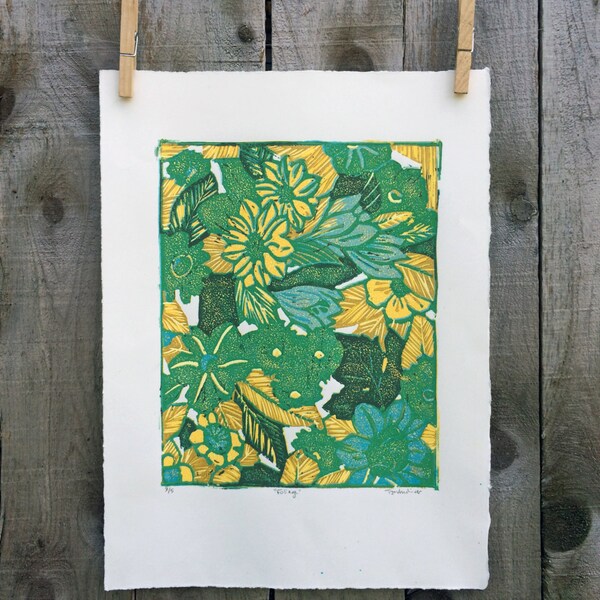 Reductive Linocut - Etsy