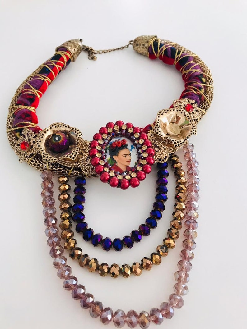 Statement Frida Kahlo Necklace / Frida Kahlo Jewelry/ - Etsy