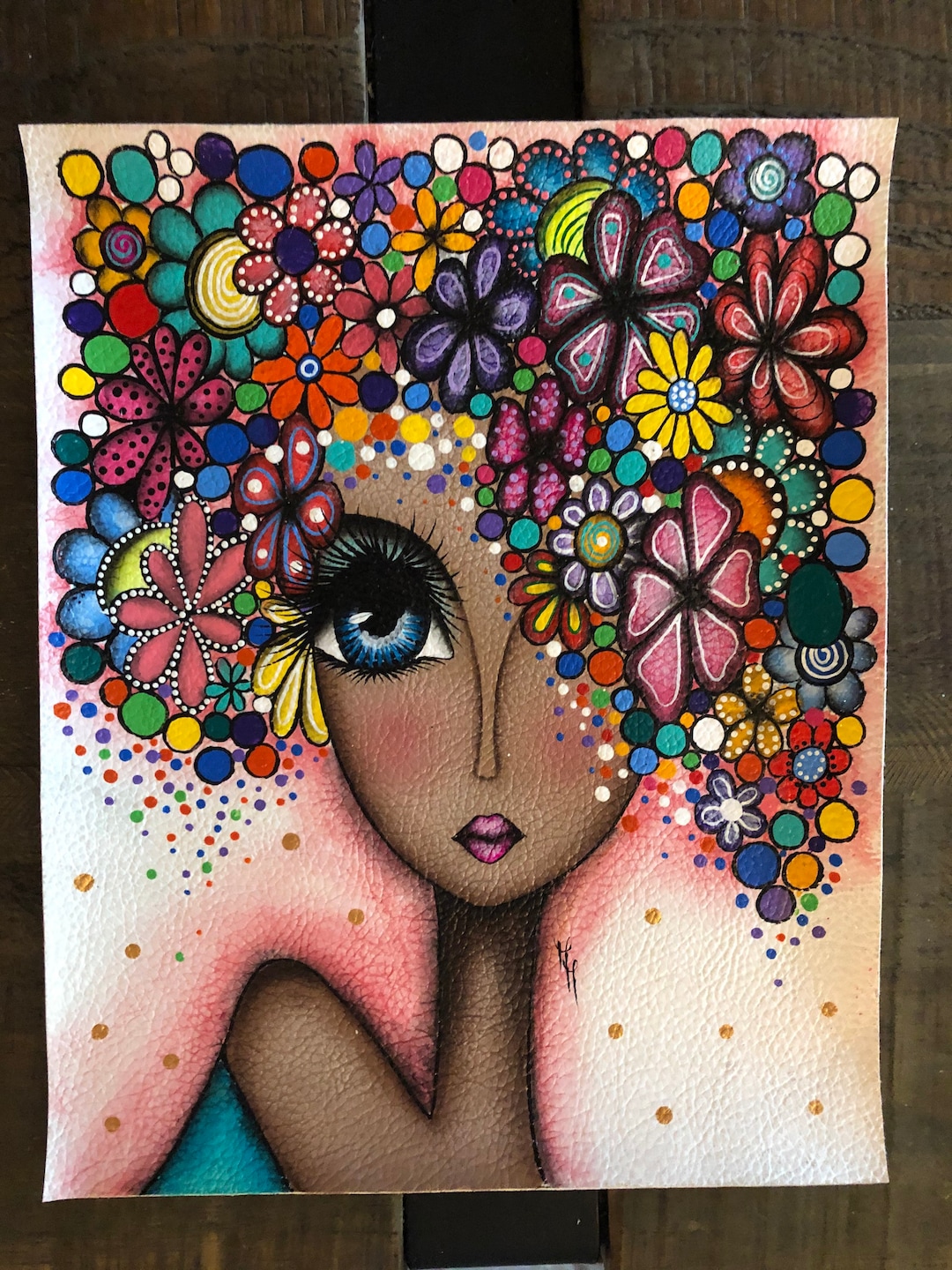 Flower Girl Painting / Watercolor Painting 8 X 10 / Pintura Al Frío ...