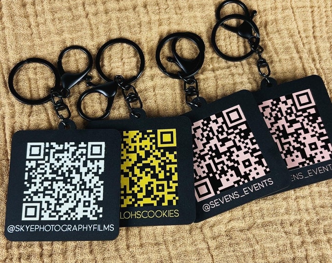 QR Code Business Card Keyring - Etsy