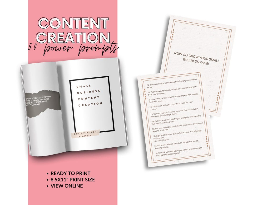 50 Power Prompts Booklet, Social Media Guided Prompts, Printable and ...
