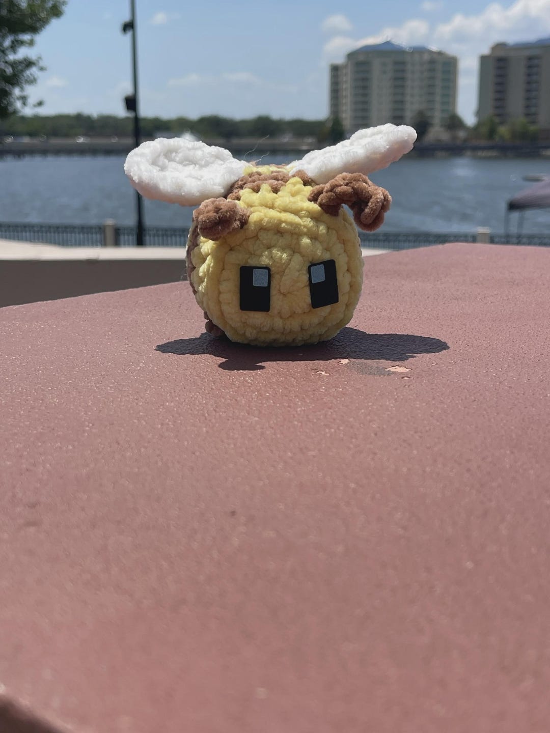 Square Bee Handmade Plushie, Yellow and Black Bee Plushie, Crocheted ...