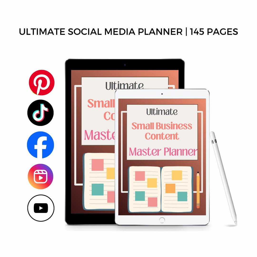 Ultimate Social Media Planner, Fully Hyperlinked Content Planner, Tik ...