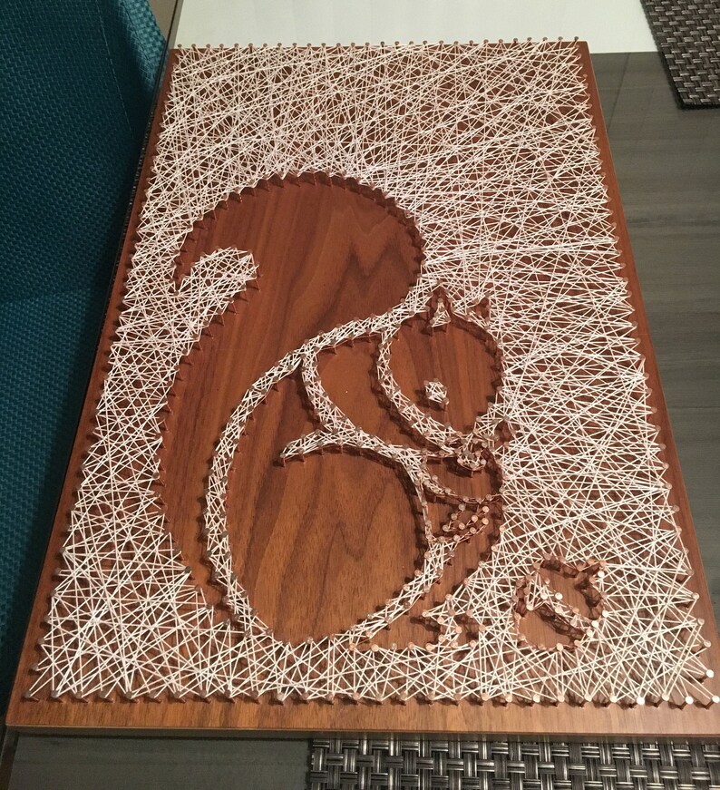 Squirrel With Acorn String Art - Etsy