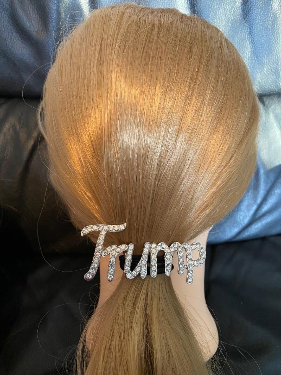New Design! 3 Inch Wide "trump" Silver Hair Tie! by Rhinestone ...