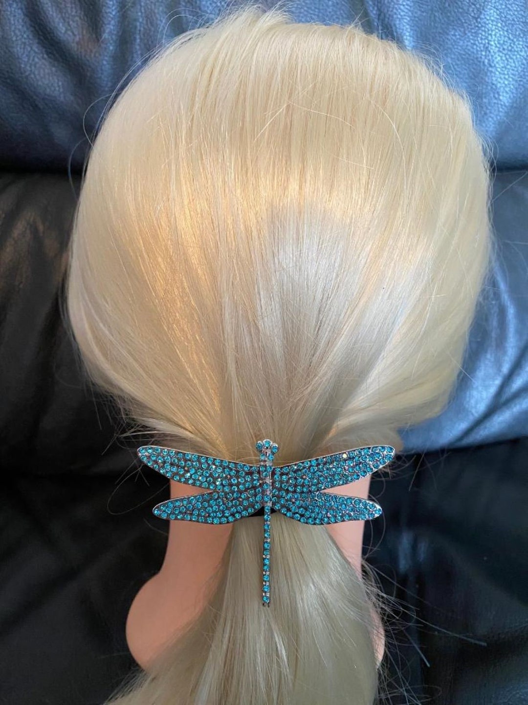 New Design! 3 Inch Bright Baby Blue Dragonfly Hair Tie! by Rhinestone ...