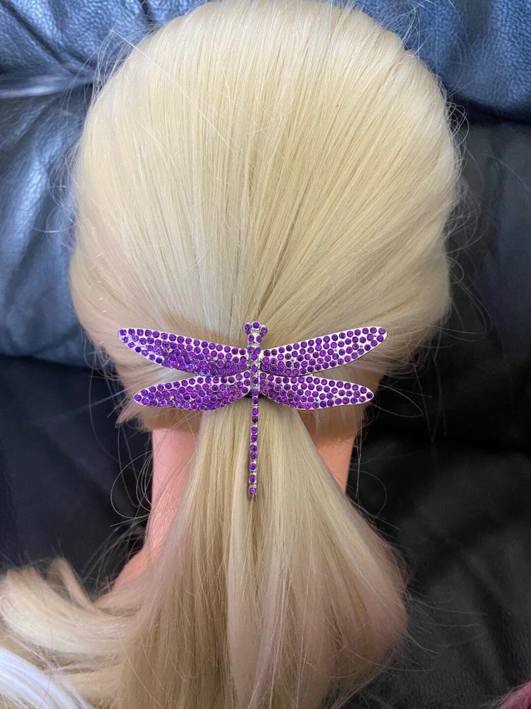 New Ornate 3 Inch Wide Royal Purple Dragonfly! by Rhinestone Headbands ...