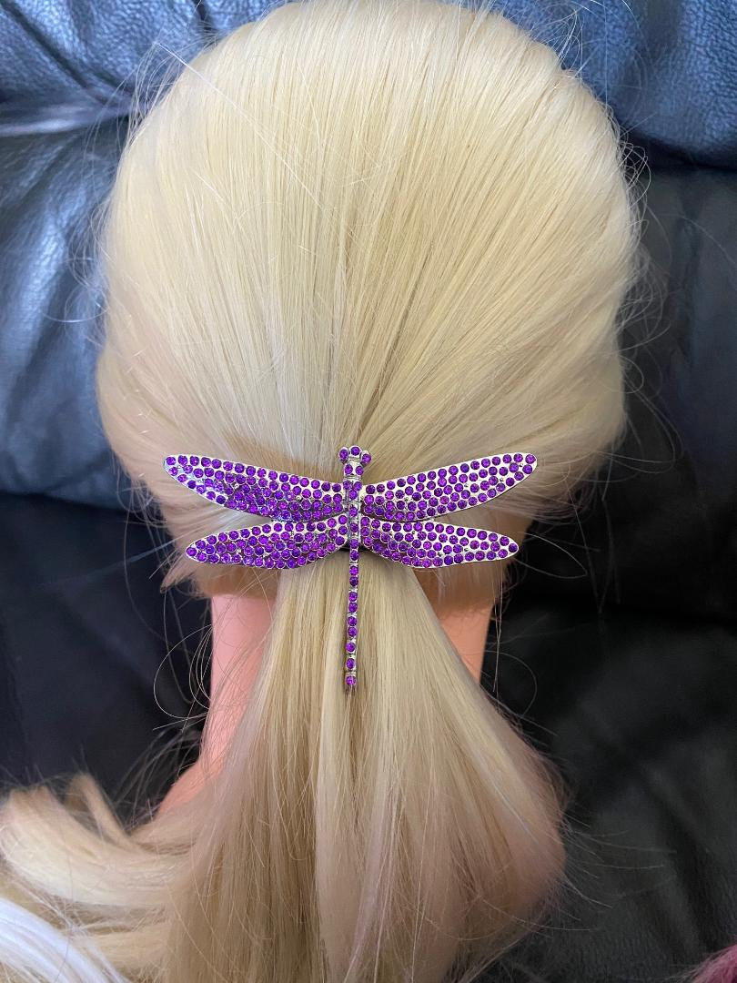 New Ornate 3 Inch Wide Royal Purple Dragonfly! by Rhinestone Headbands ...