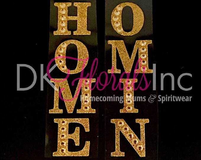 2 Inch HOMECOMING Glitter Letters With Rhinestones - Homecoming Mum - Etsy