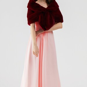 Red Faux Fur Wrap Scarlet Fur Shawl for Winter Bride - Etsy