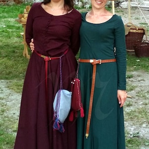 Cotte Simple, Medieval Linen Dress, Women's Gothic Cotte, Tied Kirtle ...