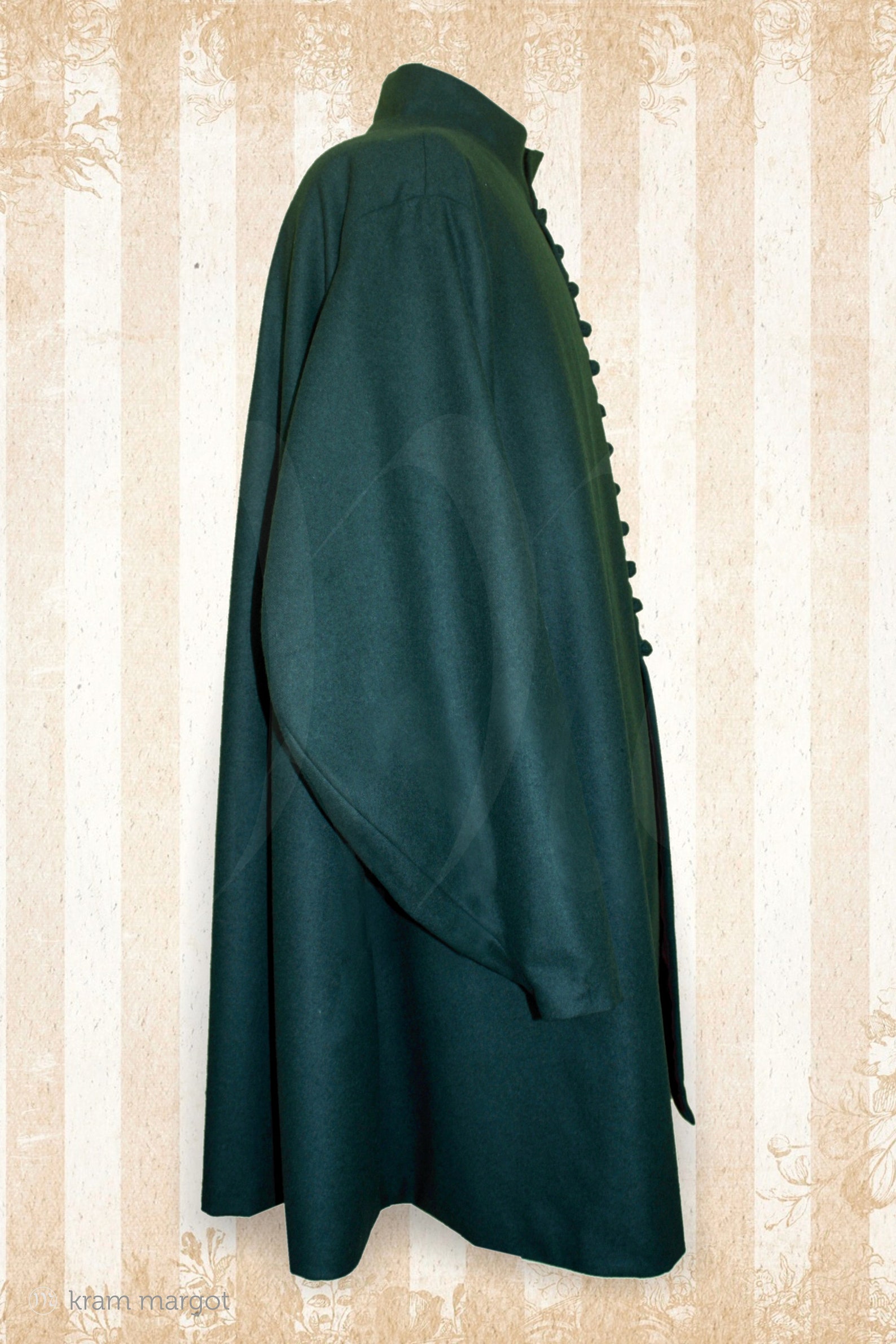 Robe, Medieval Male Gown, Short Wool Dress for Men, Tailor-made Working ...
