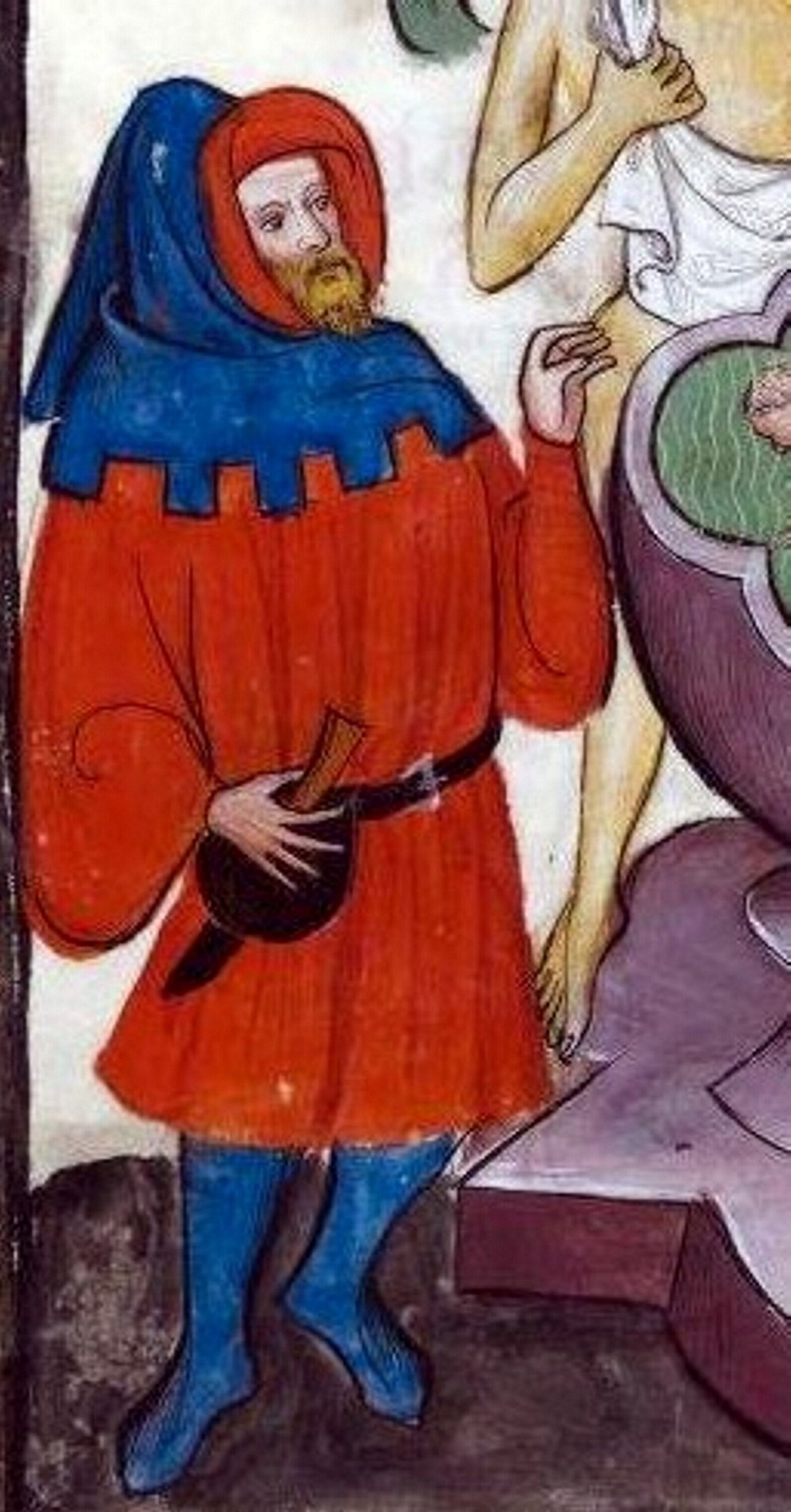 Robe Medieval Male Gown Short Wool Dress for Men Working - Etsy