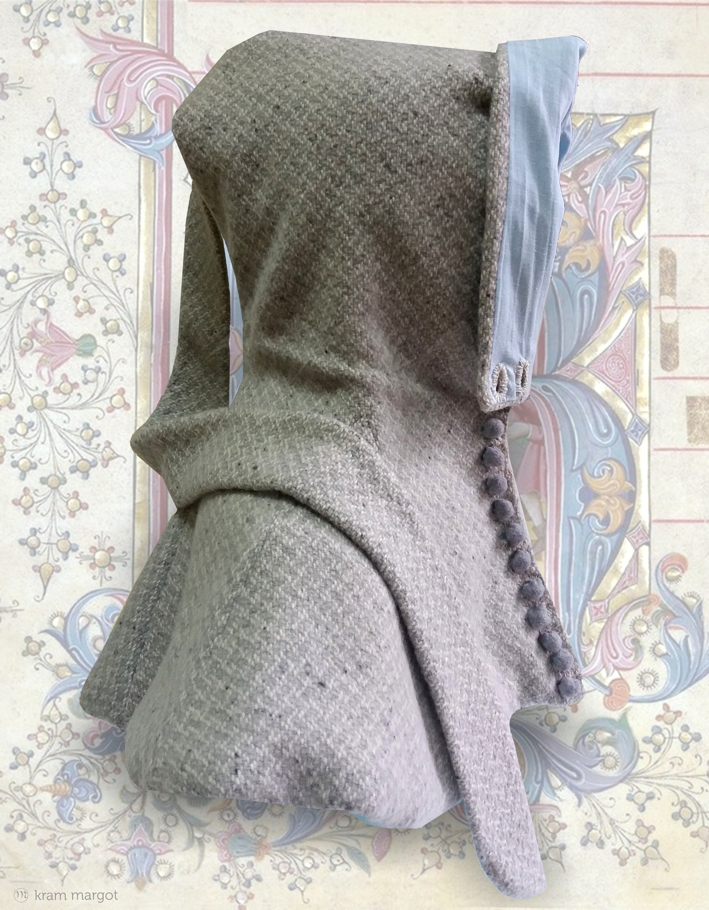 Medieval Women's Hood With a Long Tail and Textile - Etsy