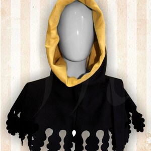 Hood With a Long Tail and Cutout, Medieval Hood With a Dagged Edge ...