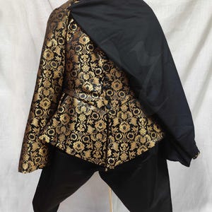 Short Silk Cloak, Medieval, Renaissance, Baroque Coat, Gothic Pilgrim ...