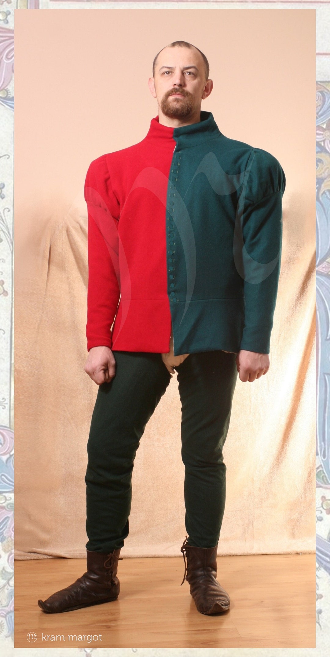 Medieval Woolen Separate Hose Single Leg Men's Long Tights Separate ...