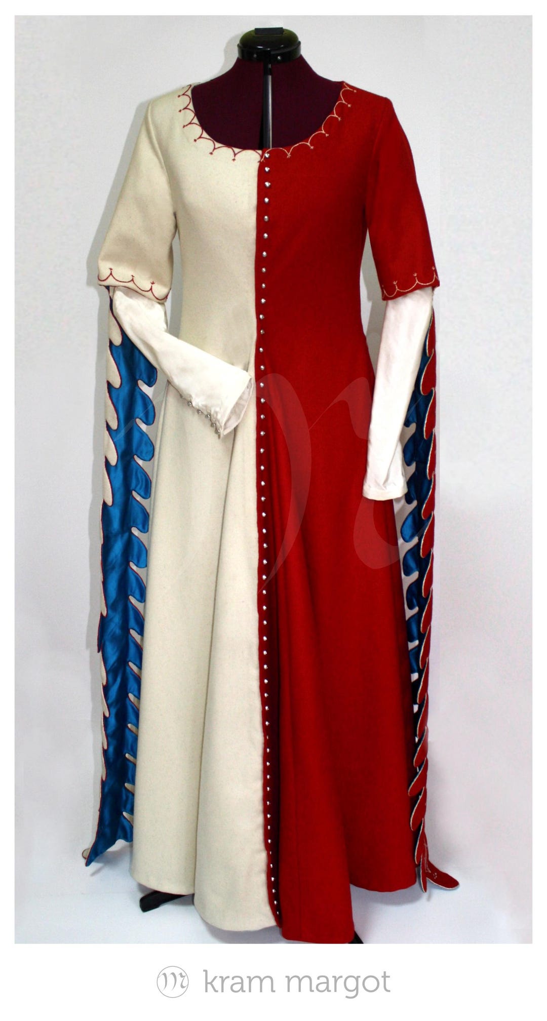 Cotehardie With Tippets, Court Gothic Dress; Noble Lady's Kirtle ...