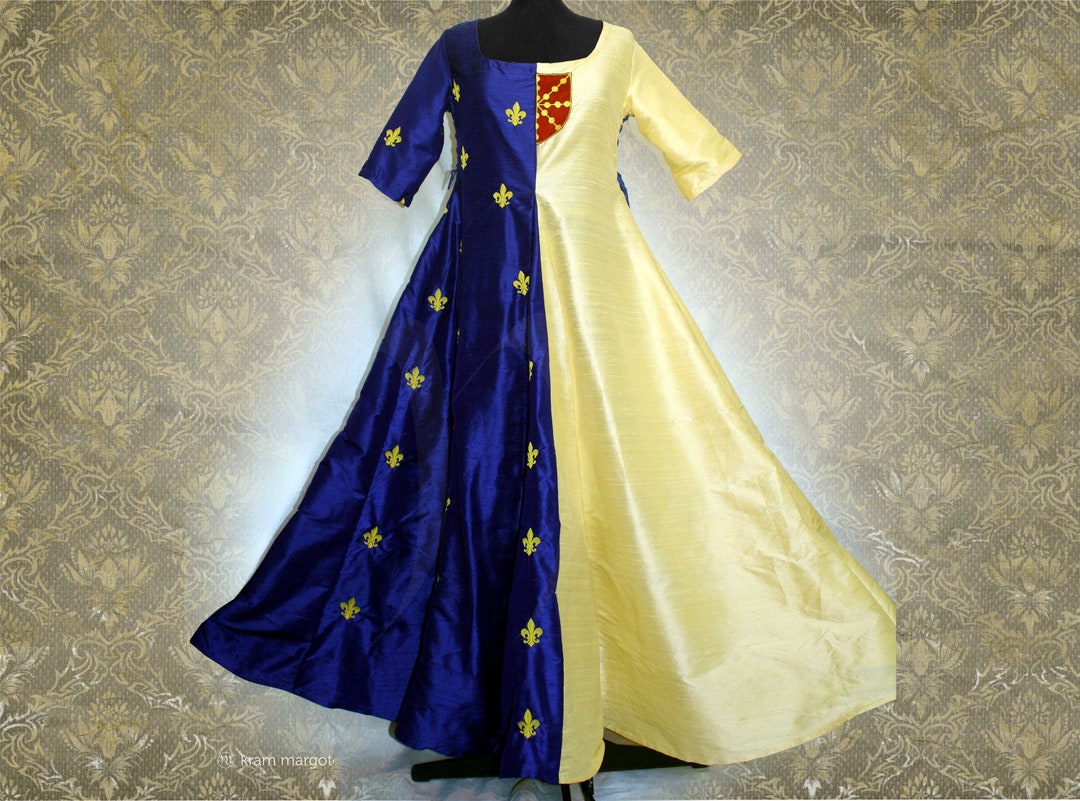 Medieval Heraldic Gown, Cotehardie, Court Gothic Dress, Medieval ...