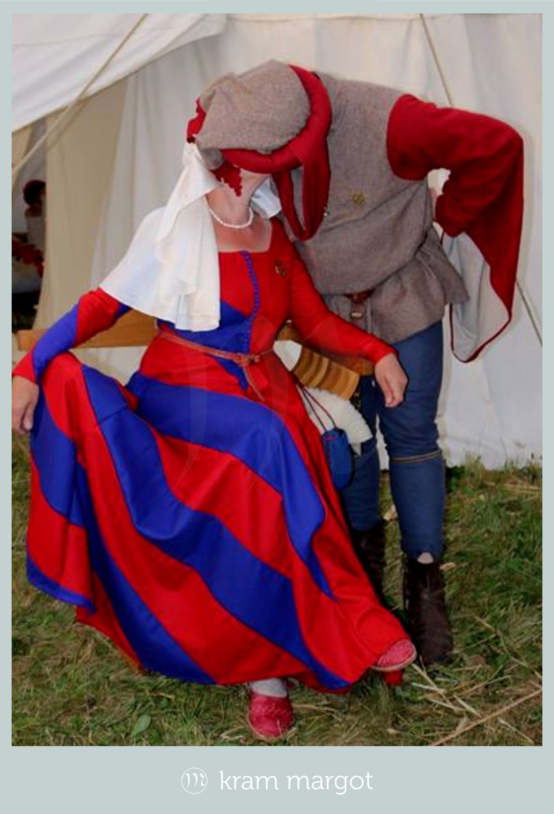Striped Cotehardie, Gothic Woman, Heraldic Gown, Noble Lady's Kirtle ...