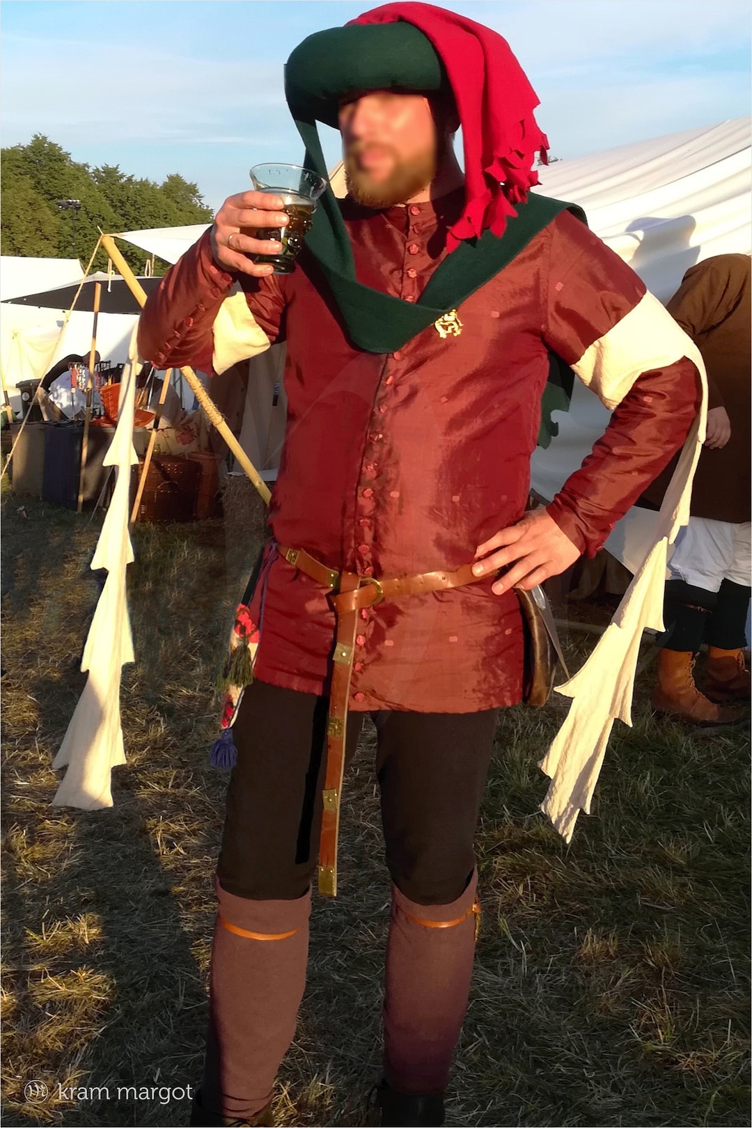 Medieval Men's Cotehardie, Tailor-made Cottehardie With Tippets, Mens ...