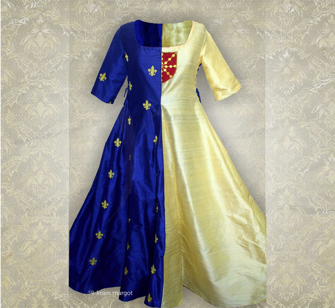 Medieval Heraldic Gown, Cotehardie, Court Gothic Dress, Medieval ...