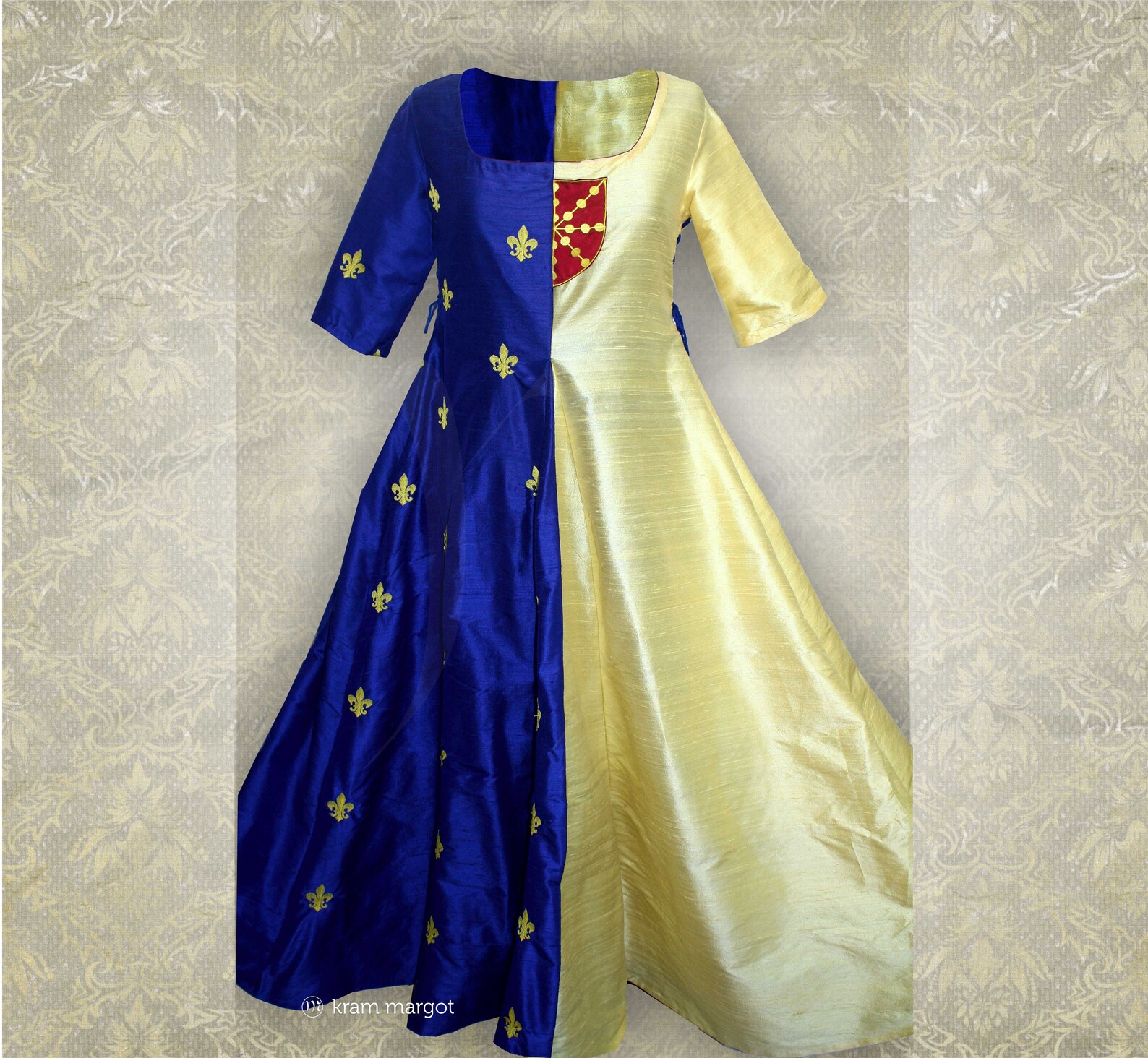 Medieval Heraldic Cotehardie Gown, Custom Court Dress - Etsy