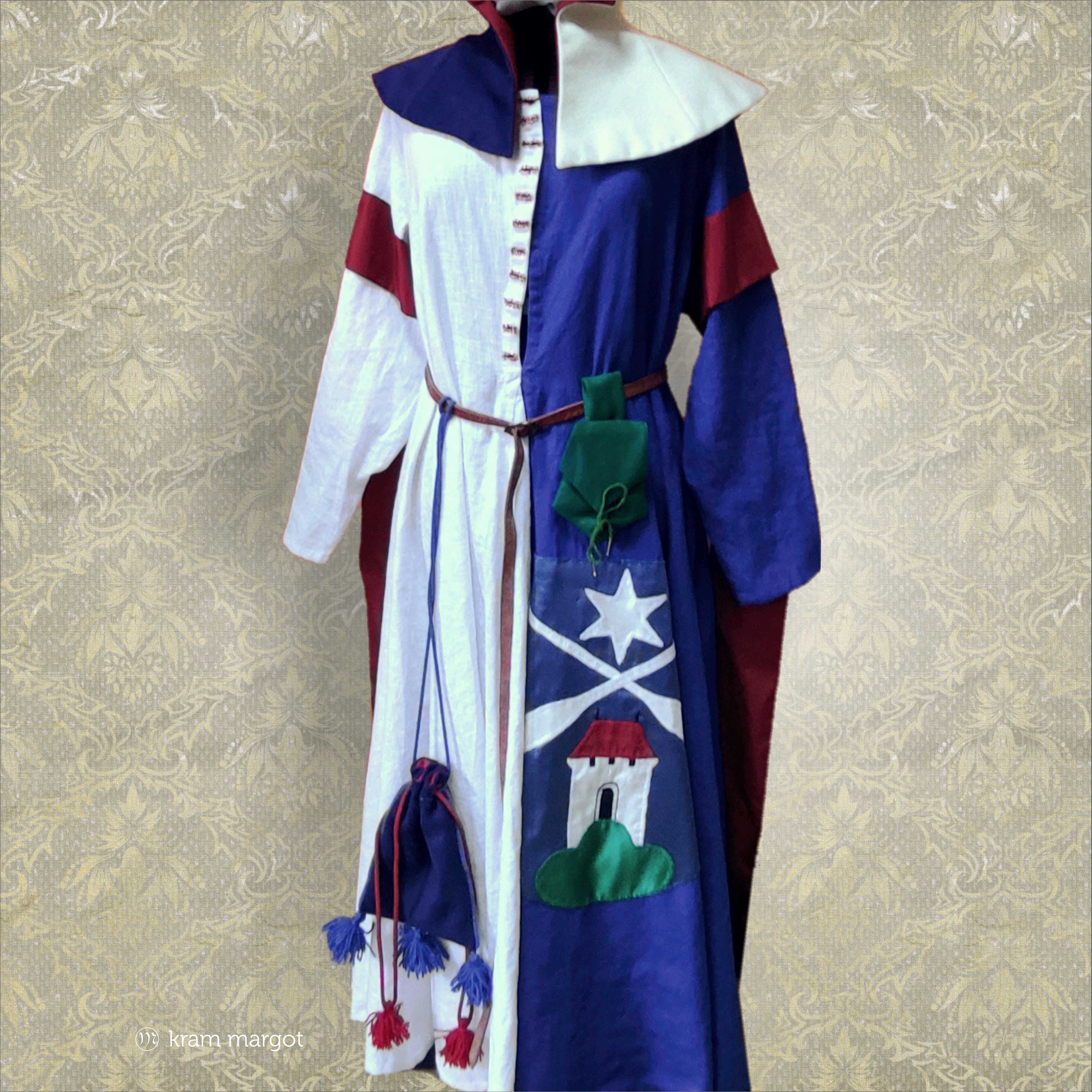 Medieval Heraldic Cotehardie Gown, Custom Court Dress - Etsy