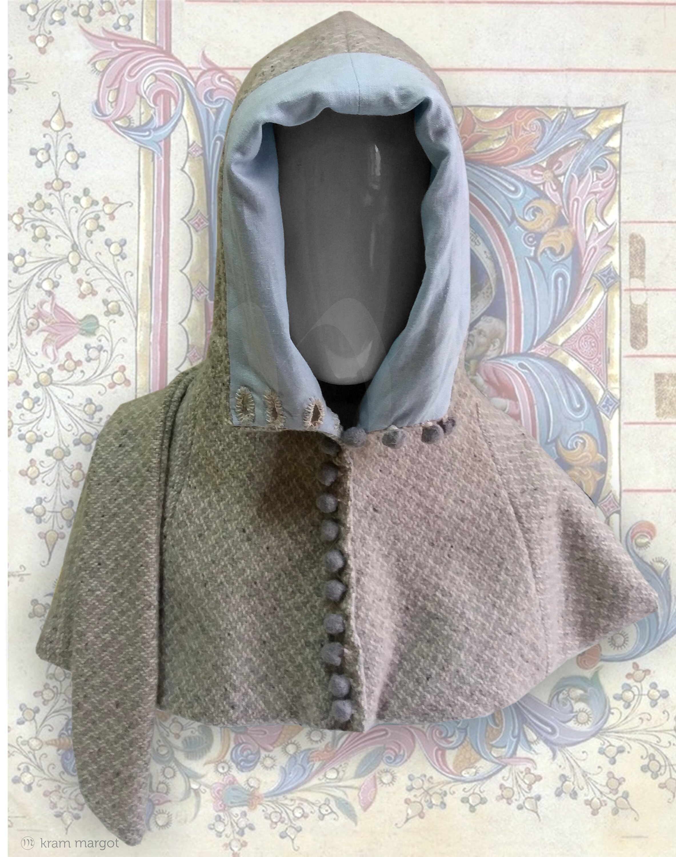 Medieval Women's Hood With a Long Tail and Textile - Etsy