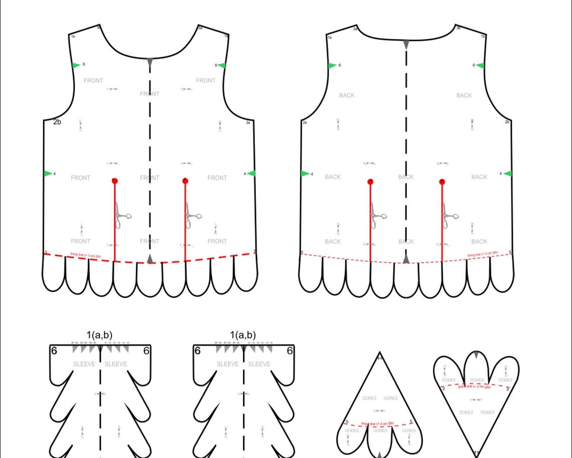 Medieval Tunic With Long Sleeves, Waffenrock With Dagges, PDF Download ...