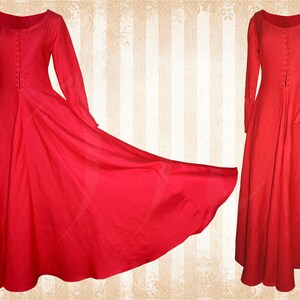 Cotte Simple, Medieval Linen Dress, Women's Gothic Cotte, Tied Kirtle ...