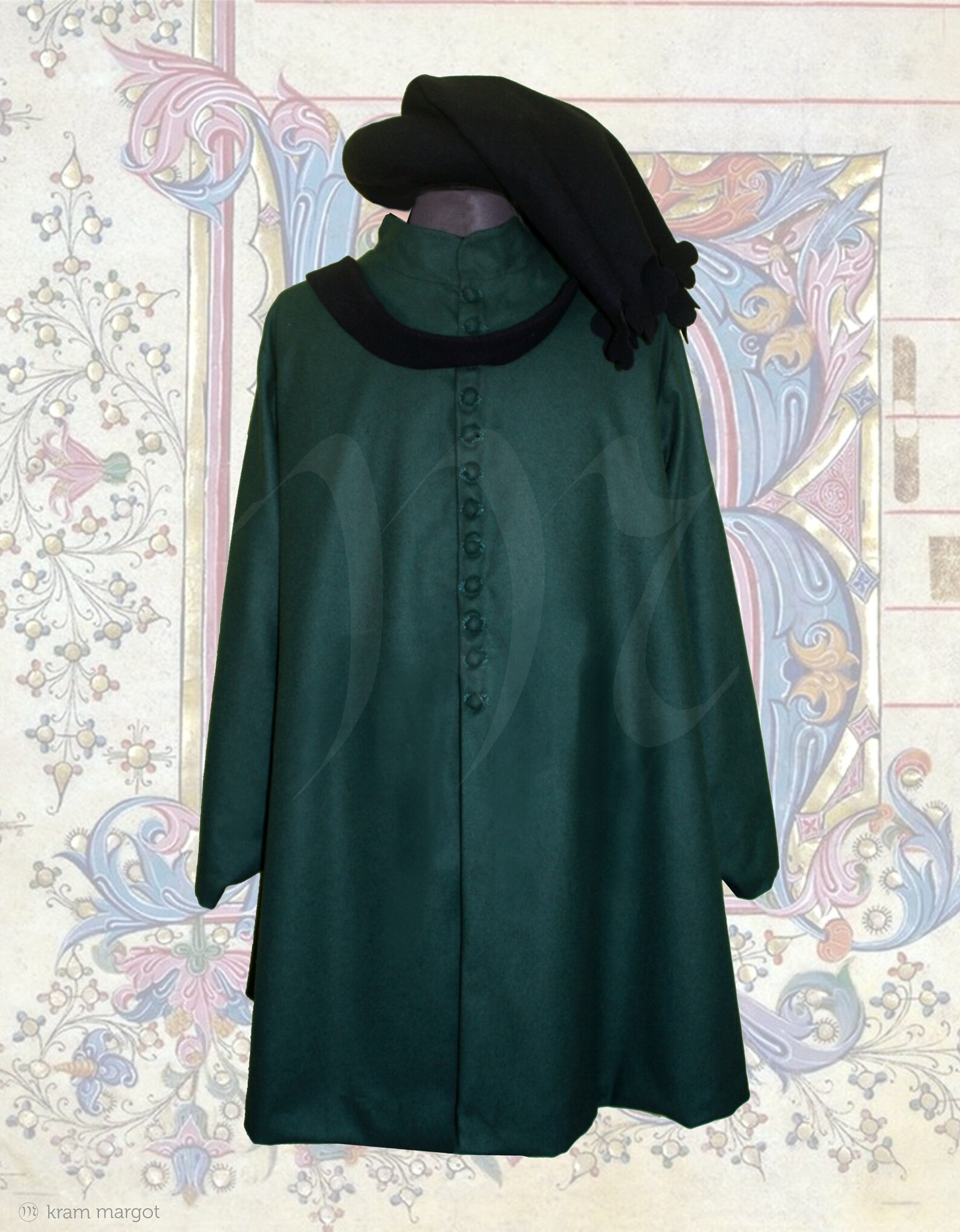 Robe Medieval Male Gown Short Wool Dress for Men Working - Etsy