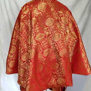 Short Silk Cloak, Medieval, Renaissance, Baroque Coat, Gothic Pilgrim ...