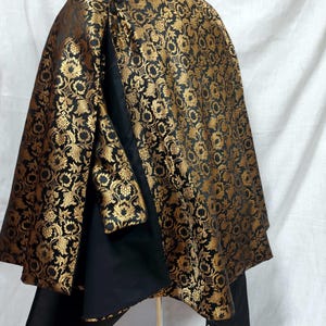 Short Silk Cloak, Medieval, Renaissance, Baroque Coat, Gothic Pilgrim ...