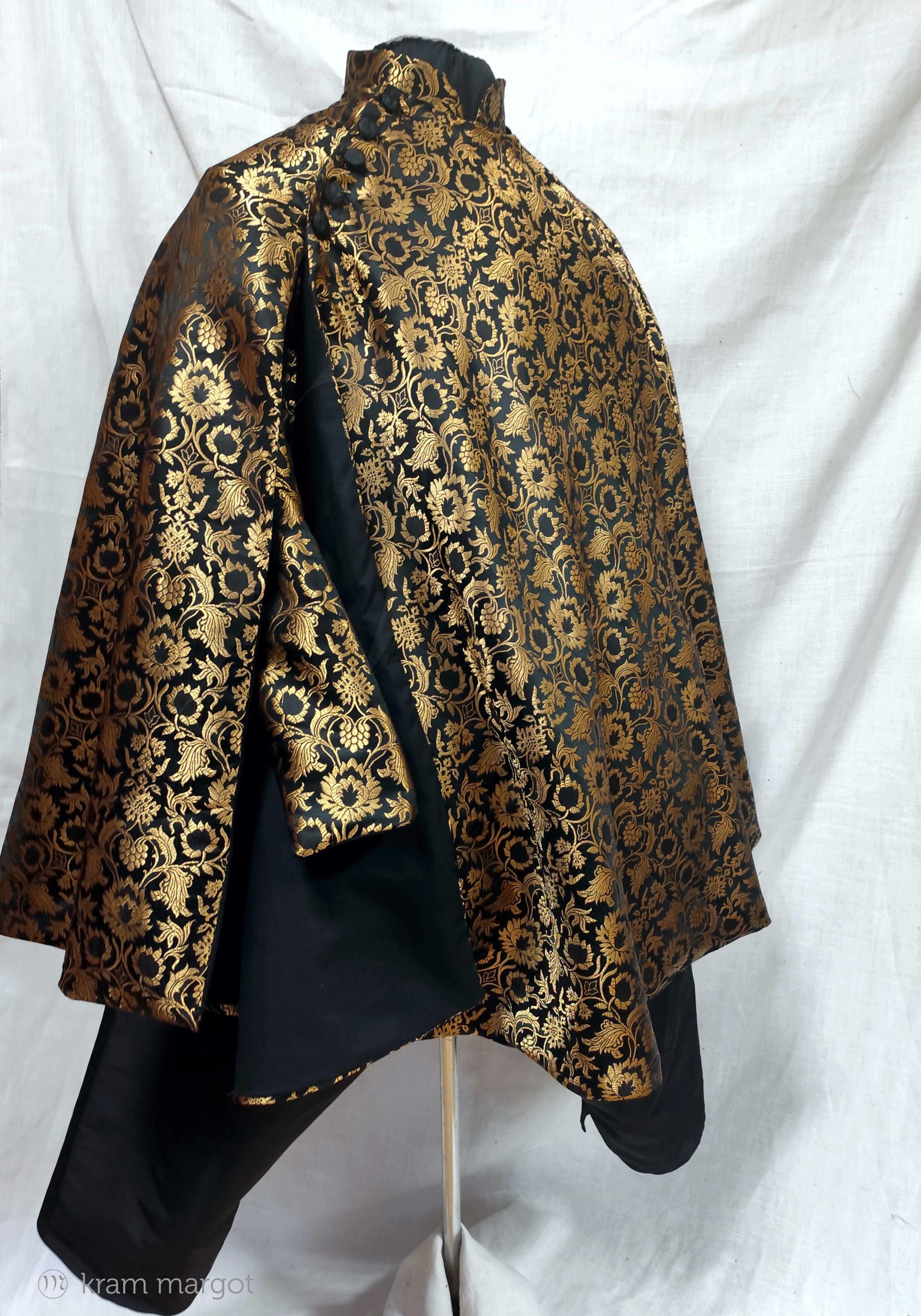 Short Silk Brocade Cloak, Renaissance - Baroque Mantle, 16th-17th ...
