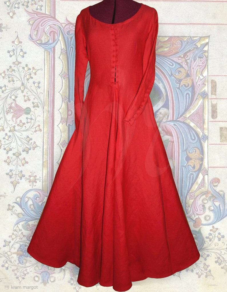 Cotte Simple Medieval Linen Dress Women's Gothic Cotte - Etsy