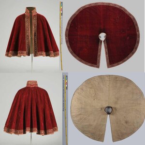 Short Silk Cloak, Medieval, Renaissance, Baroque Coat, Gothic Pilgrim ...