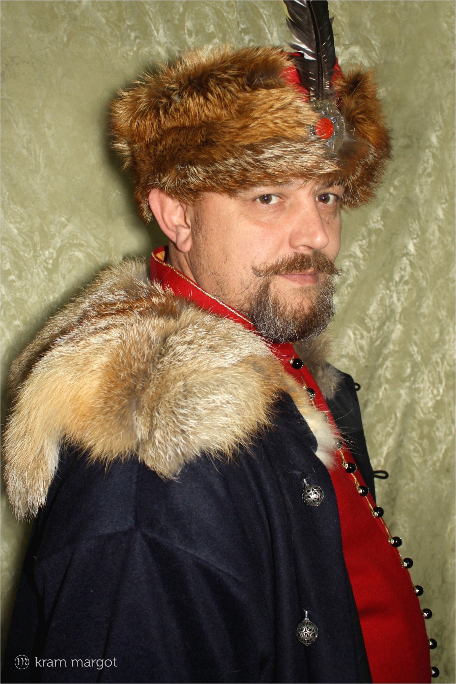 Delia, Custom-made Overcoat, Woolen Noble Cloak With Natural Fur ...