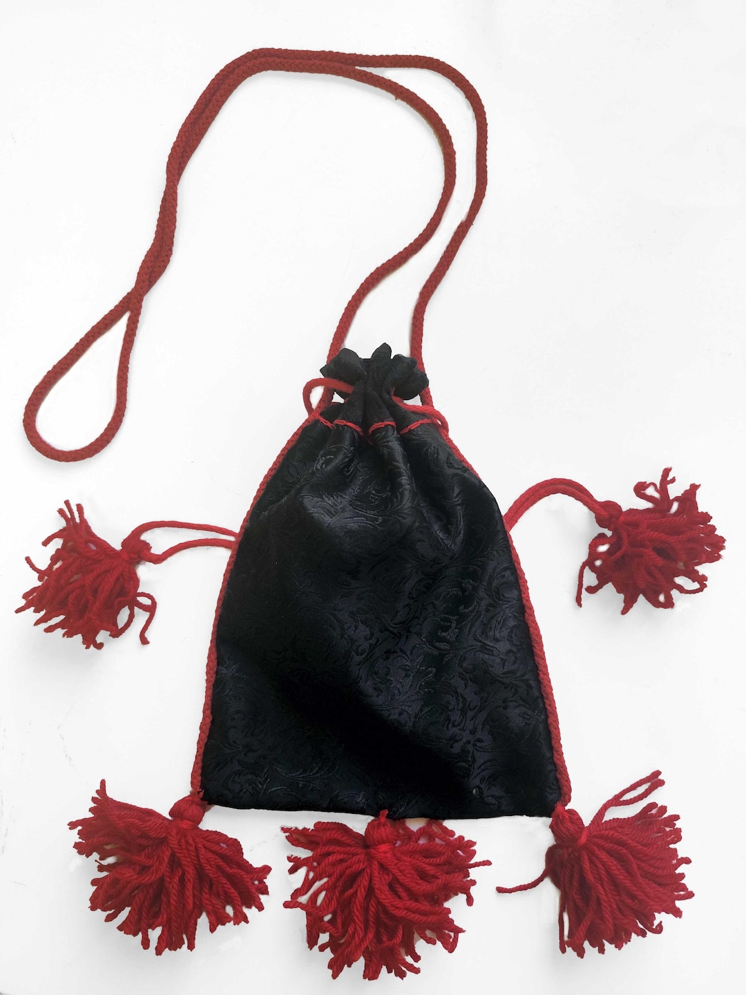 Pure Silk Pouch, Medieval Silk Purse With Tassels; Reenactment Pouch ...