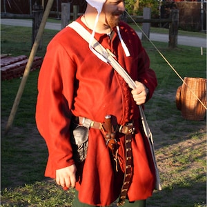 Robe, Medieval Male Gown, Short Wool Dress for Men, Tailor-made Working ...