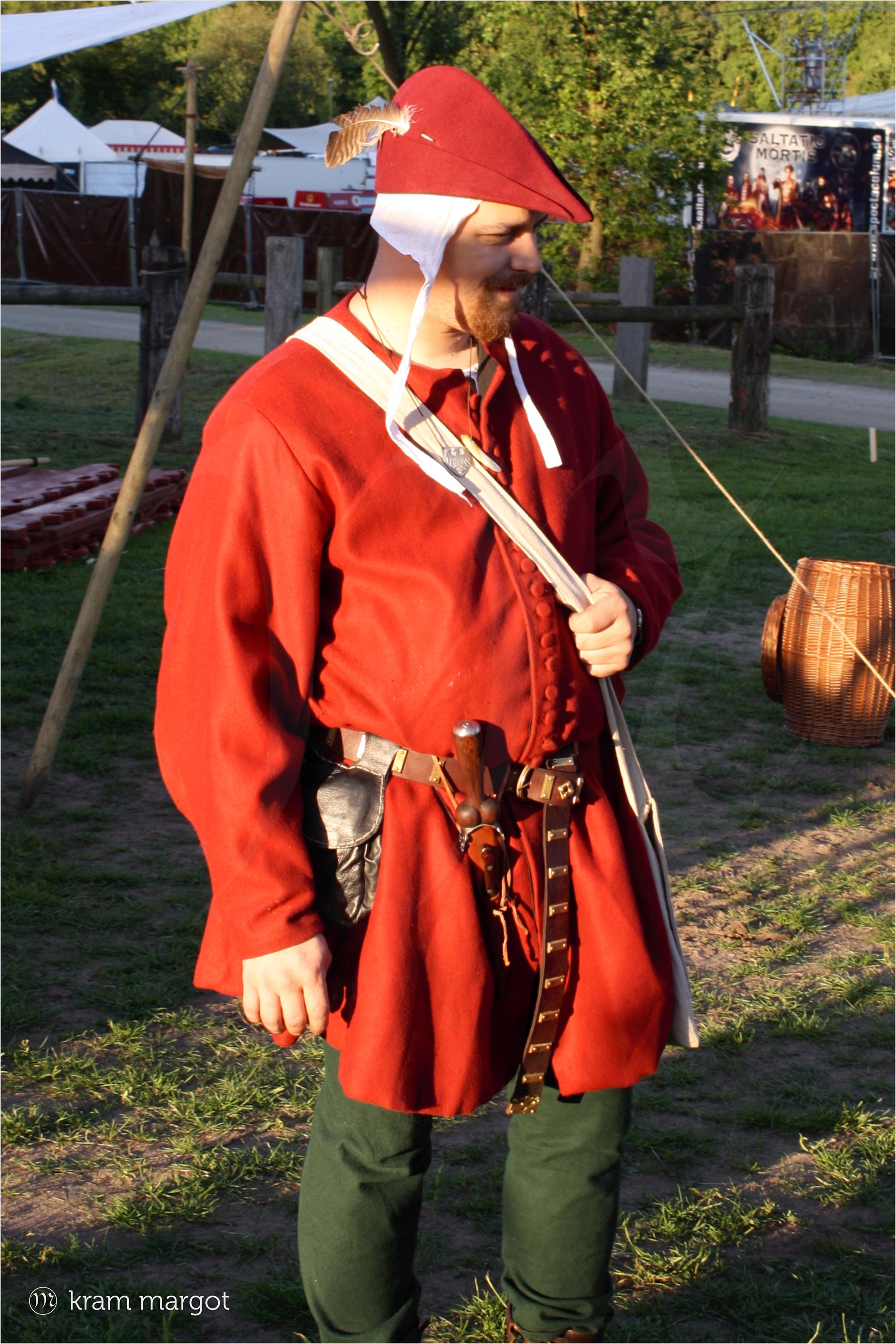 Robe, Medieval Male Gown, Short Wool Dress for Men, Tailor-made Working ...