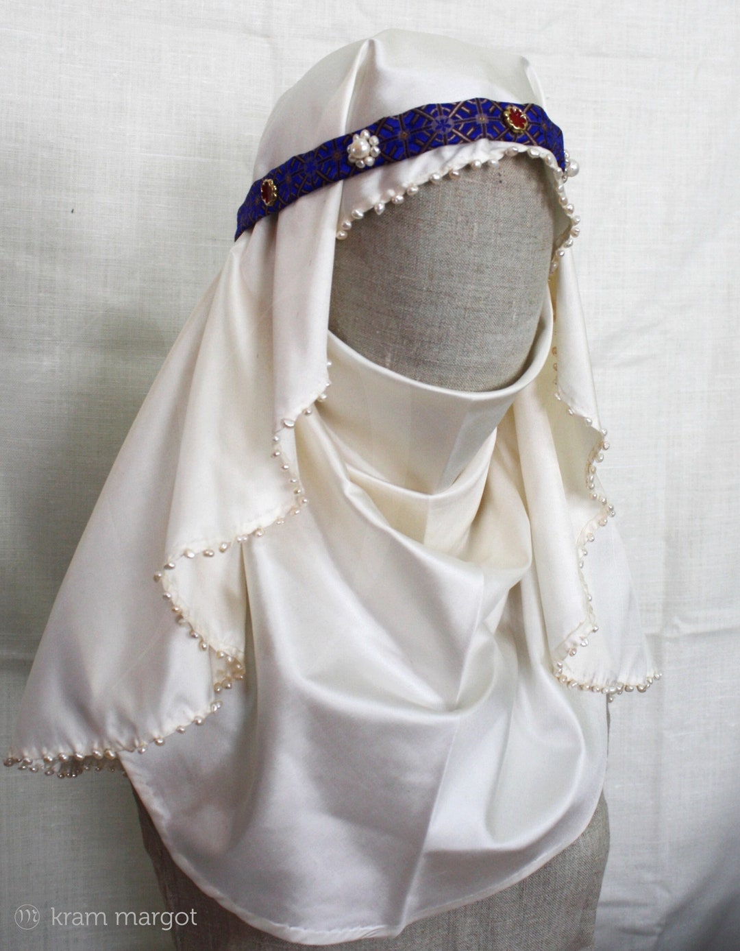 Silk Fillet With River Pearls, Medieval Women's Headdress, Accessories ...