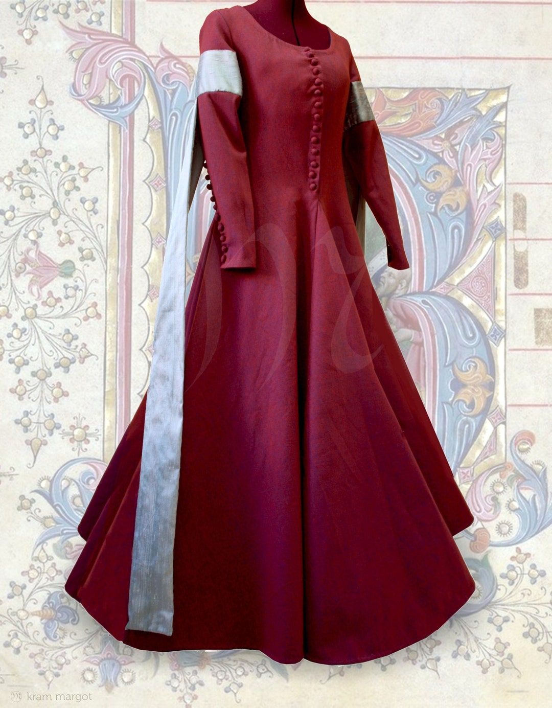 Medieval Cote-hardie With Tippets Court Gothic Dress Noble - Etsy Singapore