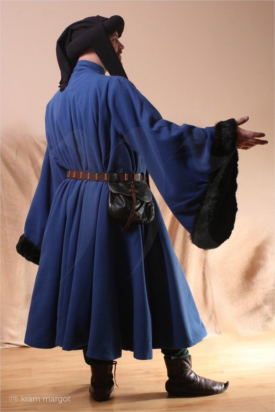 Medieval Houppelande Gothic Court Dress With Natural Fur - Etsy