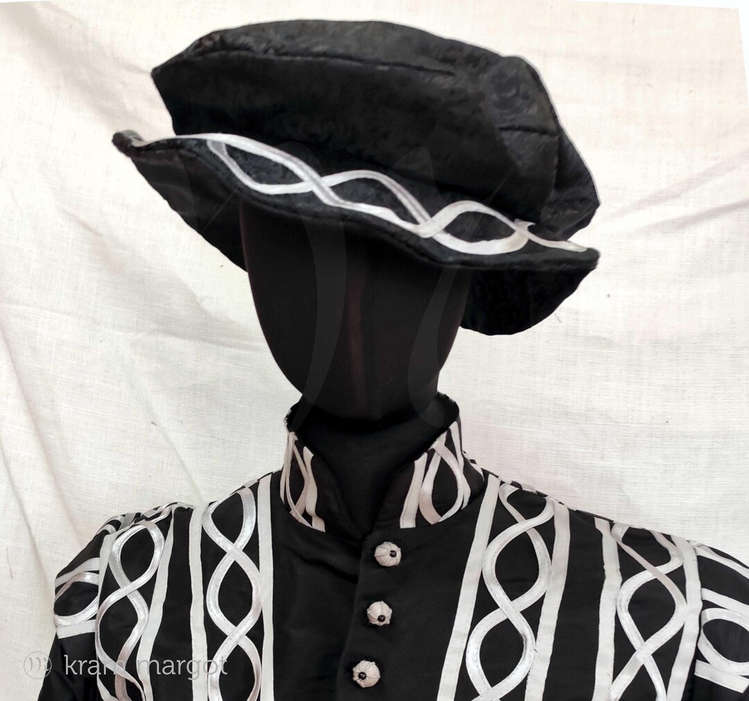 Flat Cap; Men's Hat, Velvet Flat Cap, Beret, Renaissance Hat, 16th ...