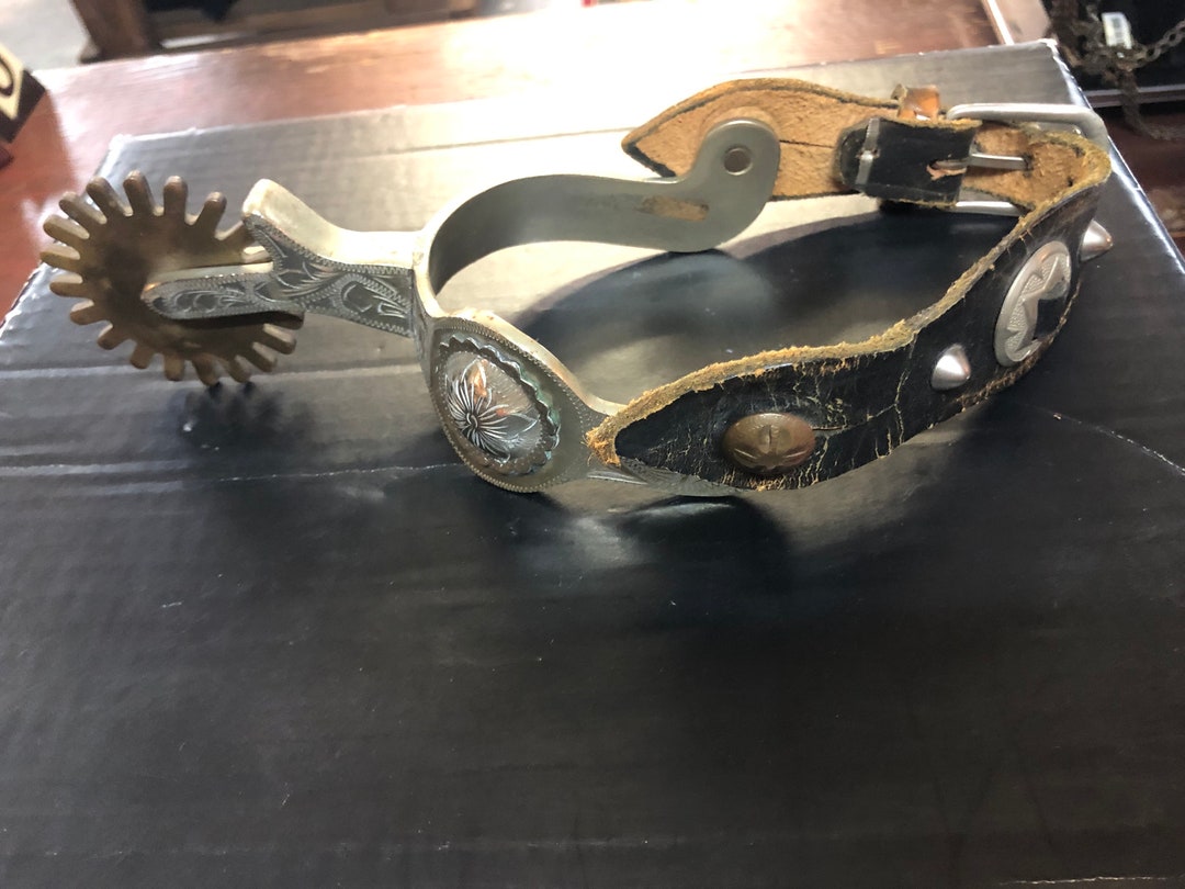 Single Vintage Spur With Leather Strap - Etsy